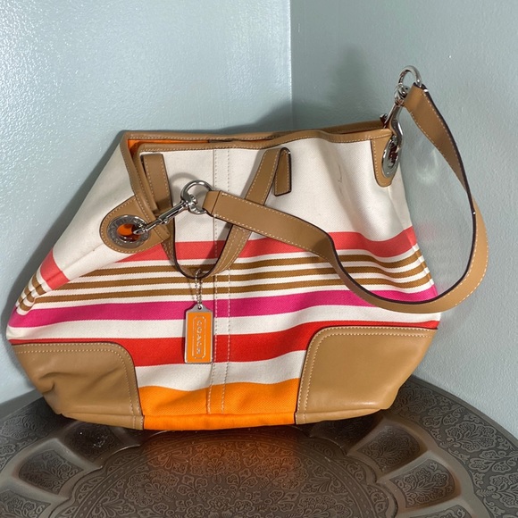Coach | Bags | Coach Purse Canvas Leather Bottom | Poshmark